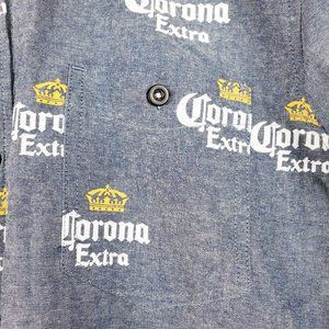 Corona | Shirts | Corona Extra Button Up Denim Ss Shirt Sz Med Nwot ...